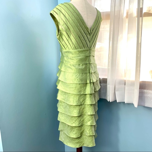 Adrianna Papell | Dresses | Adrianna Papell Sage Green Shutter Pleat ...